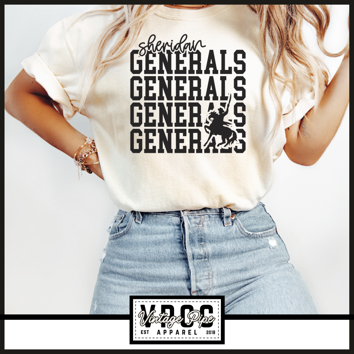 SHERIDAN GENERALS STACKED- BLACK – Vintage Pipe Clothing Co.