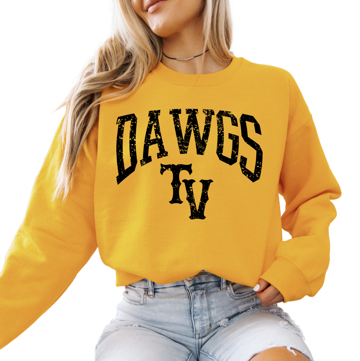 18000-GOLD-TRI-VALLEY - UNISEX CREW SWEATSHIRT ADULT- THROWBACK TV DAW ...
