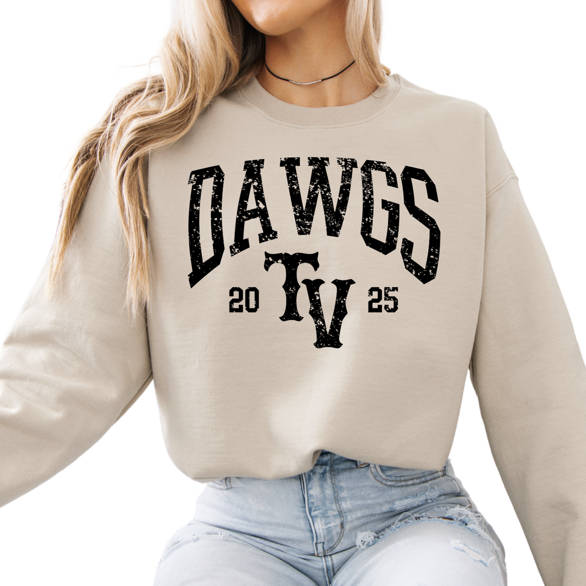 18000-TRI-VALLEY- UNISEX CREW SWEATSHIRT ADULT- THROWBACK- TV DAWGS WI ...